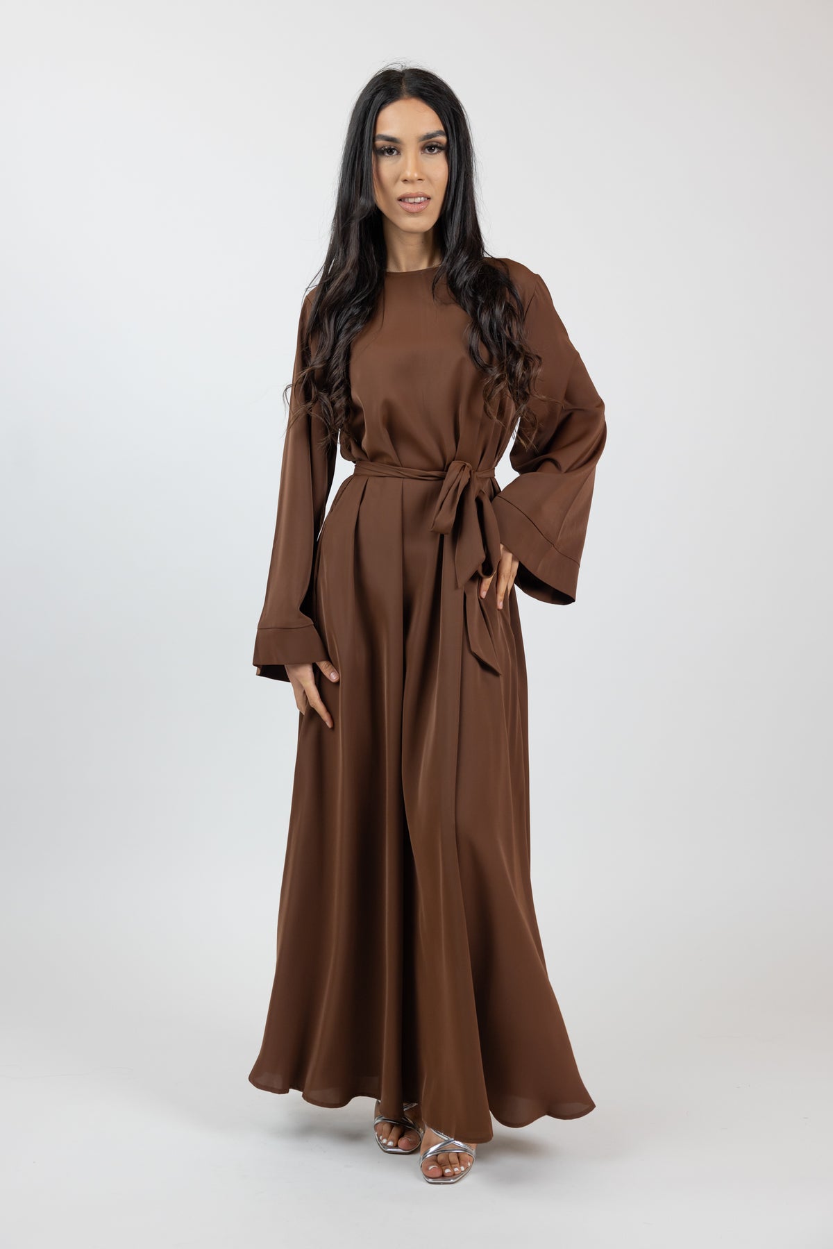 Open Sleeve Abaya - Shades of Brown - Dresses for Women Australia - Modelle