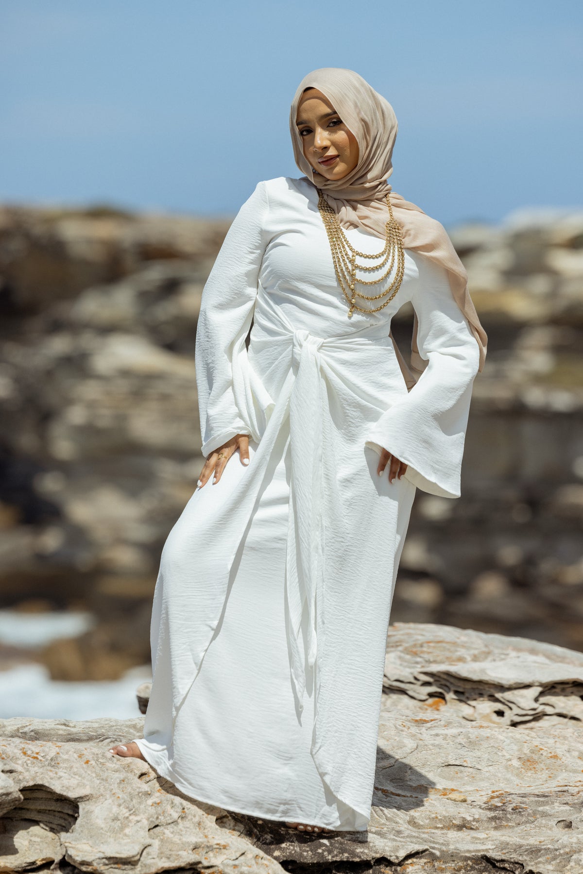 Areem Tie Front Dress - Women's Modest Ramadan & Eid Dress - Modelle