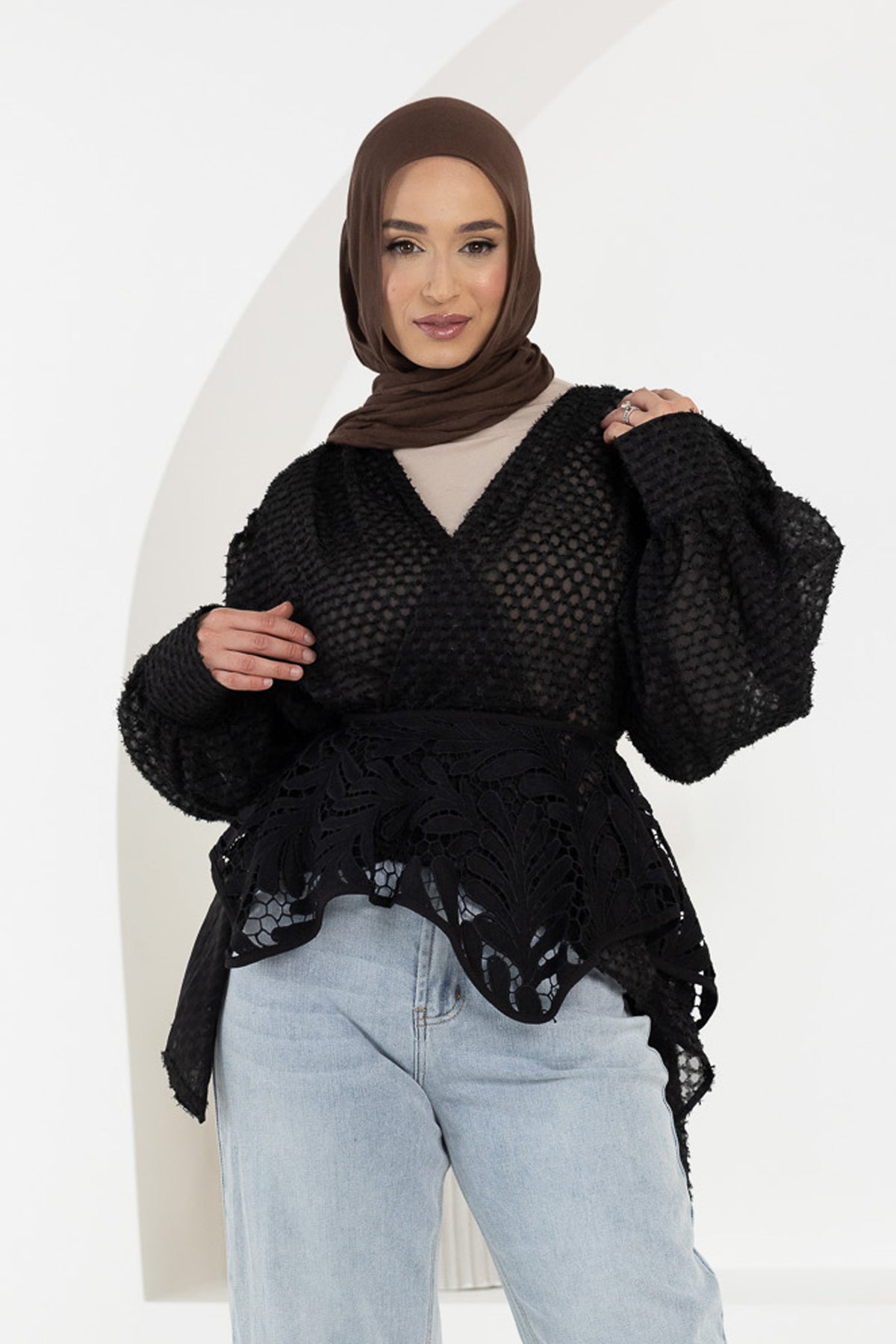 Tops For Women - The Crescent Estelle Detailed Top | Ramadan Modest ...